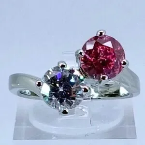 Unique Vintage | Jewelry | Vintage Toi Et Moi 2ct Pink And Clear Round ...